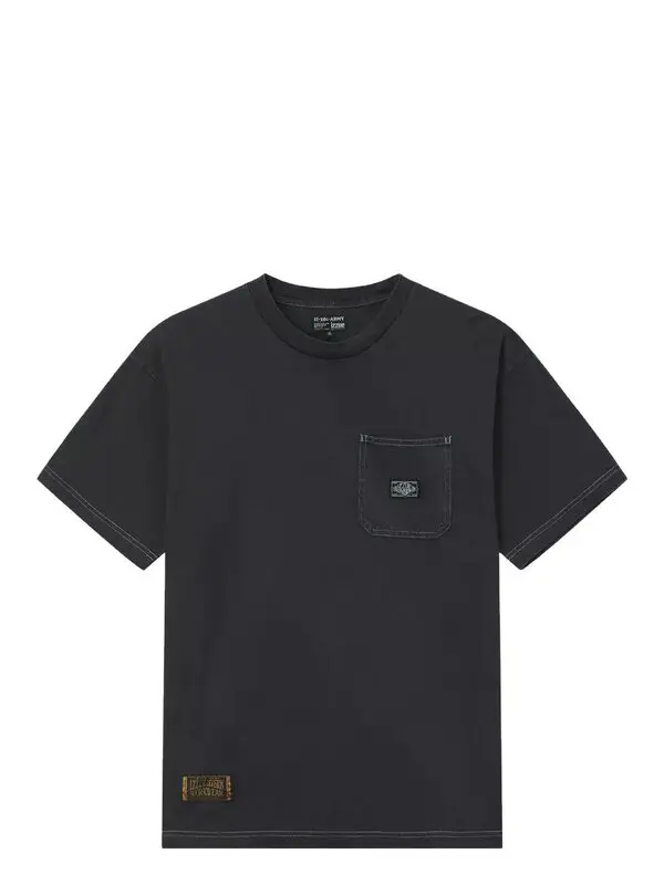 Izzue Contrast-stitch Pocket T-shirt - Black