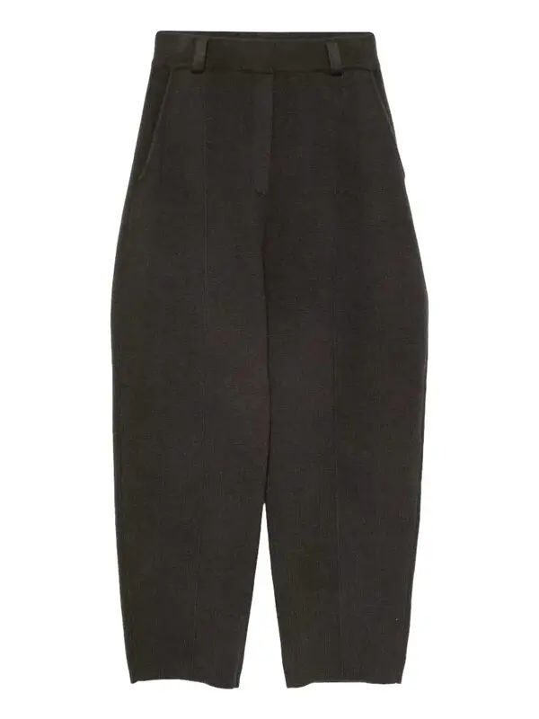 LISA YANG Wrenda Seam-detail Straight-leg Trousers - Green