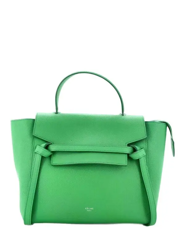 Celine Belt Bag Textured Leather Micro Satchel - Green