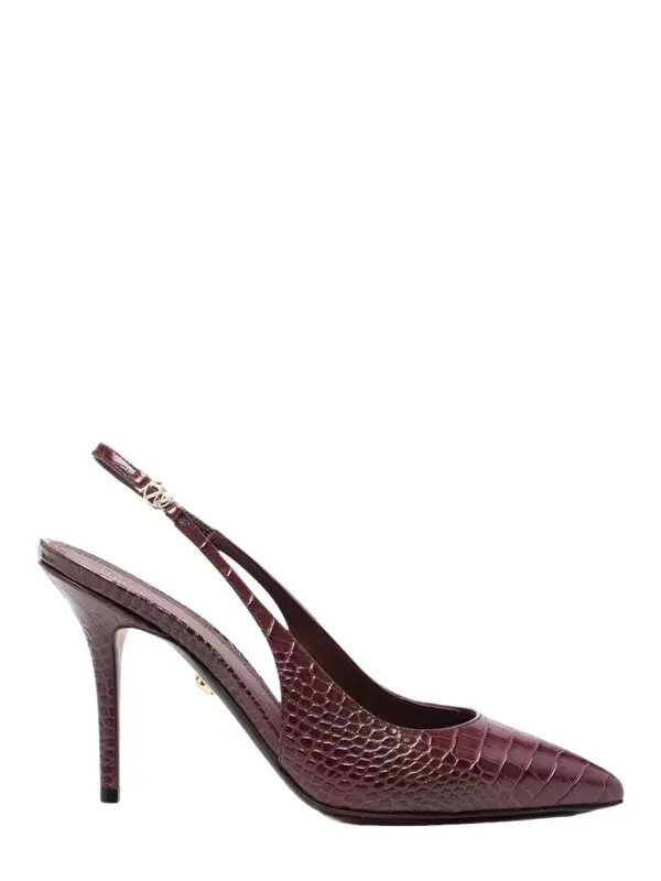 ALEVI MILANO Croc-effect Slingback Pumps - Red