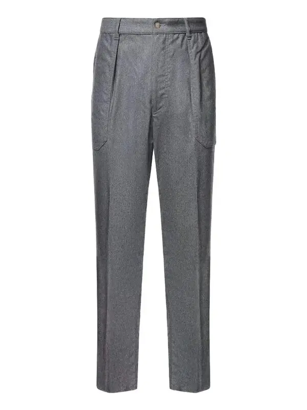 Eleventy Pleated Patch-pocket Jeans - Grey