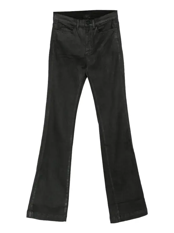 THOM KROM Coated Flared-leg Trousers - Black