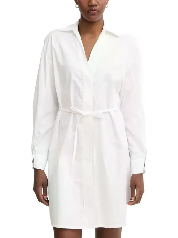 Armani Exchange Belted Shirt Mini Dress - White