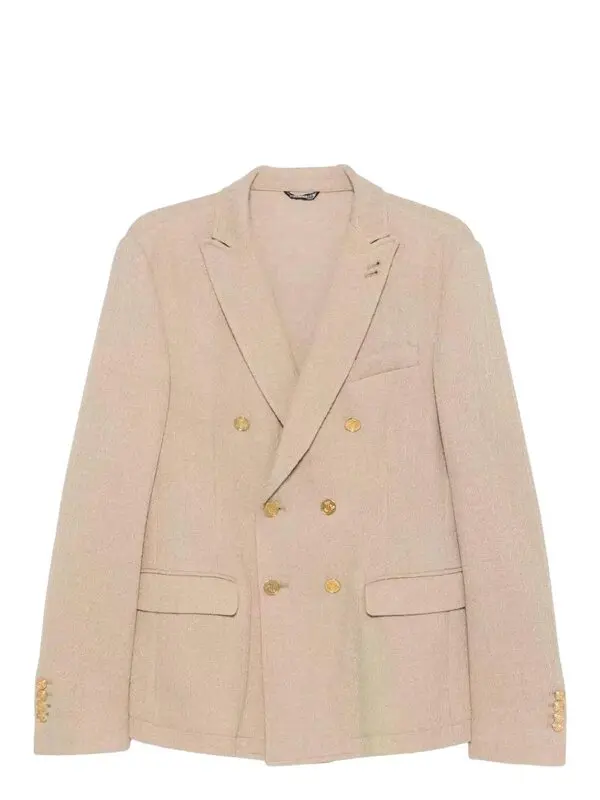 DANIELE ALESSANDRINI Double-breasted Peak-lapel Jacket - Neutrals