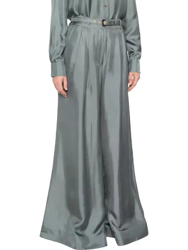 Zimmermann Belted Palazzo Pants - Blue