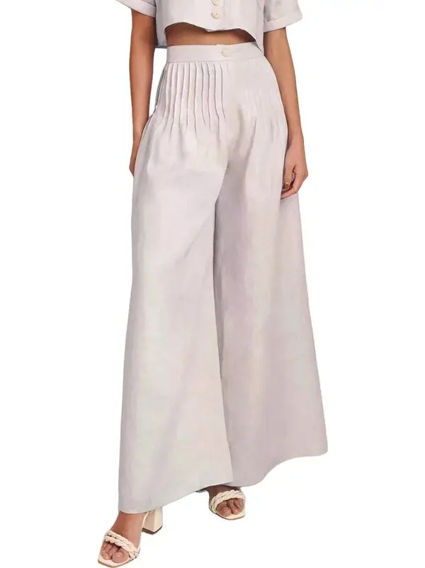 Azulu Posey Pleated Palazzo Pants - Pink