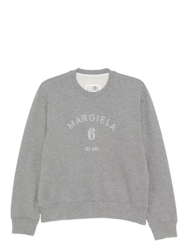 MAISON MARGIELA Logo Print Crew Neck Sweater - Grey