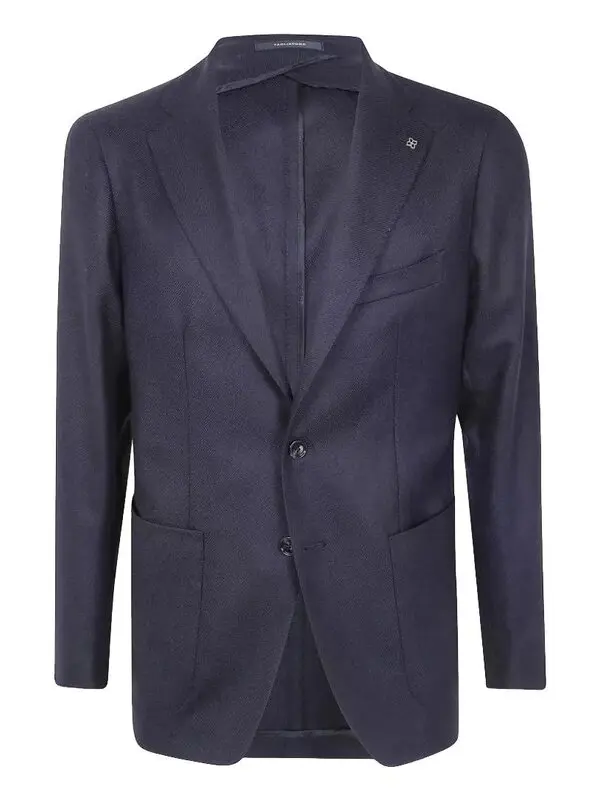 Tagliatore Logo-pin Single-breasted Blazer - Blue