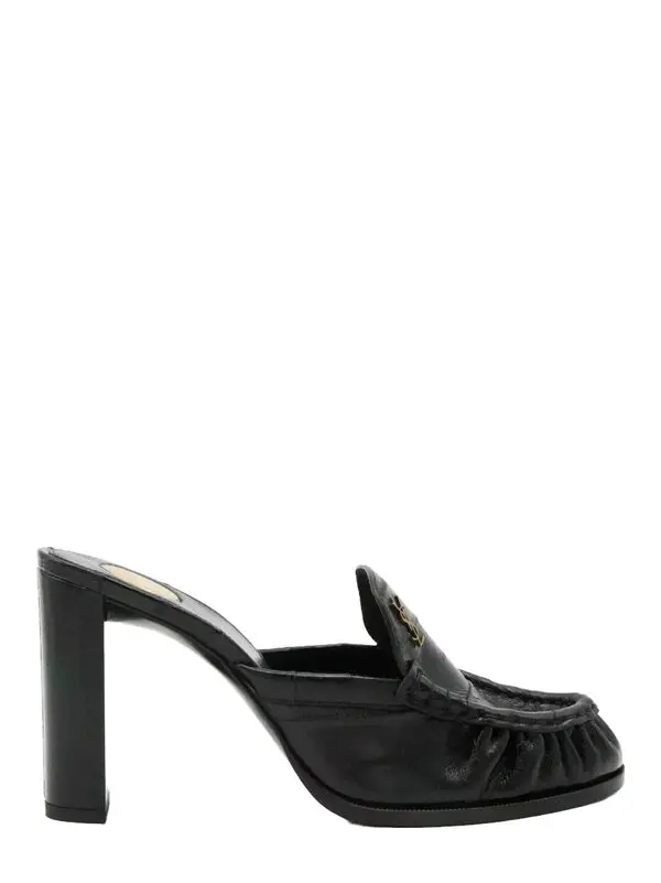Saint Laurent Le Loafer Monogram Block-heel Loafers - Black