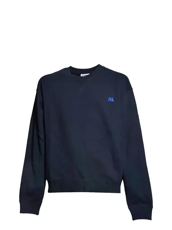 JIL SANDER Cotton Terry Crew-neck Sweatshirt - Blue