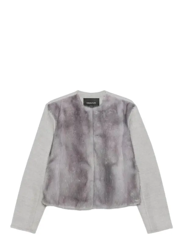 Fabiana Filippi Silk & Nylon Jacket With Real Mink - Grey