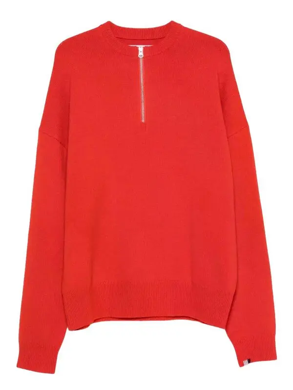 Extreme Cashmere Like Quarter-zip Sweater - Red
