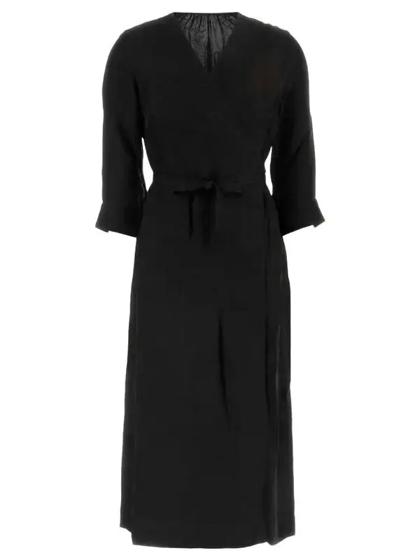 UMA WANG Anthea Wrap Midi Dress - Black
