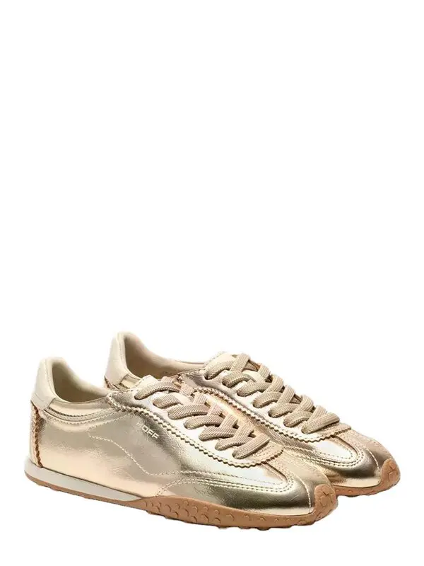HOFF Metallic Scalloped-trim Lace-up Sneakers - Gold