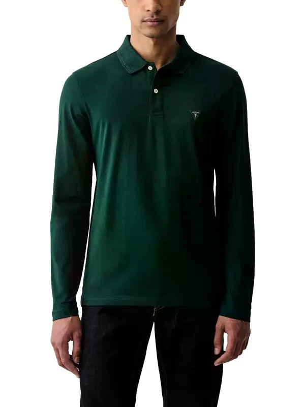 Guess Logo Patch Polo - Green