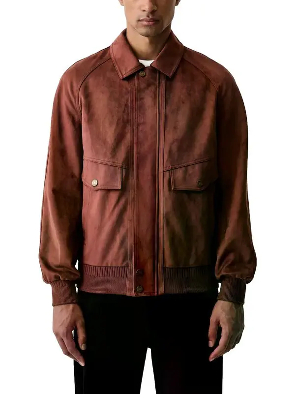 Guess Suede-effect Bomber Jacket - Brown