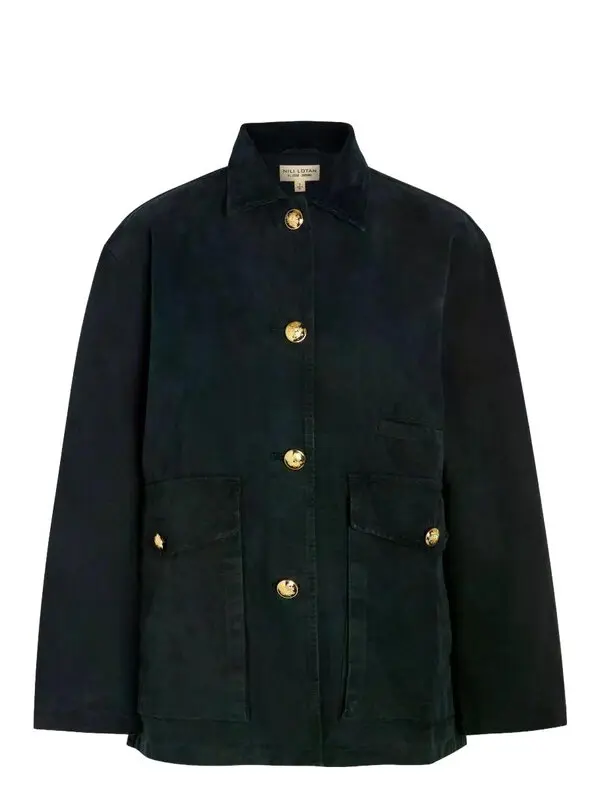 NILI LOTAN Button-up Bomber Jacket - Blue