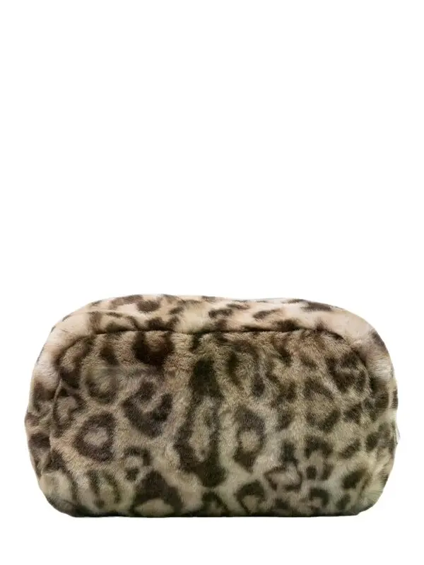 Apparis Leopard Print Faux Fur Makeup Bag - Neutrals