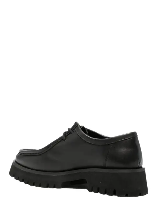 SERGIO MORETTI FIRENZE Lace-up Lug Sole Loafers - Black