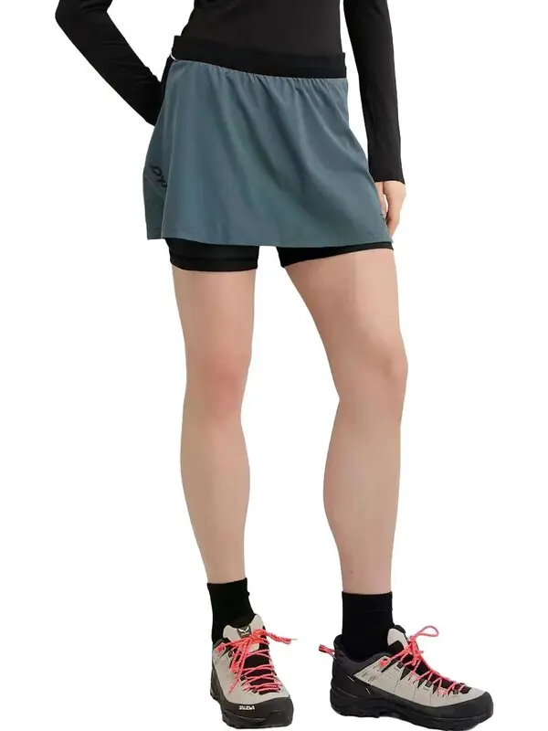 DYNAFIT Logo Print Panel Skirt With Zip Pocket - Blue