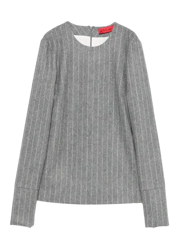 THELATEST Elisa Pinstripe Long-sleeve Top - Grey