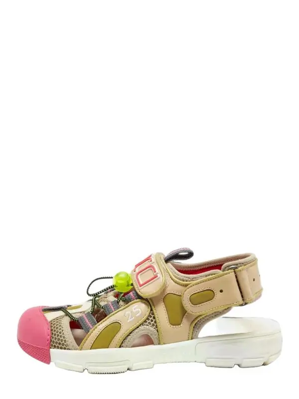Gucci Tinsel Leather Sandals - Neutrals