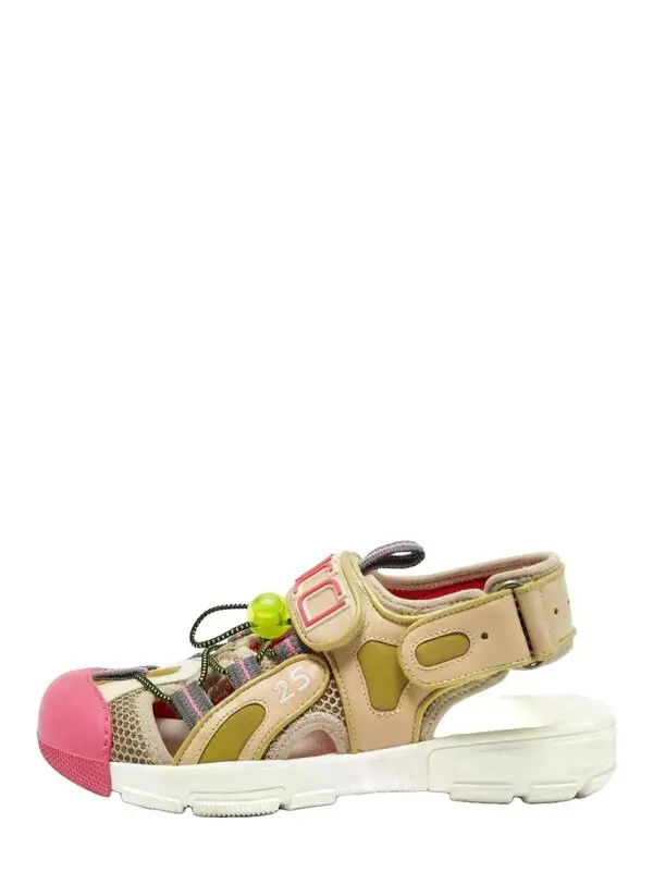 Gucci Tinsel Leather Sandals - Neutrals