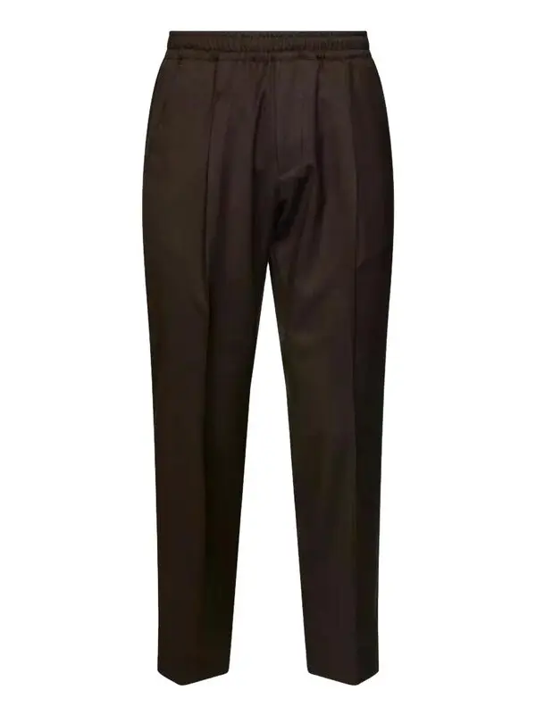 D4.0 Pleated Tapered Trousers - Brown