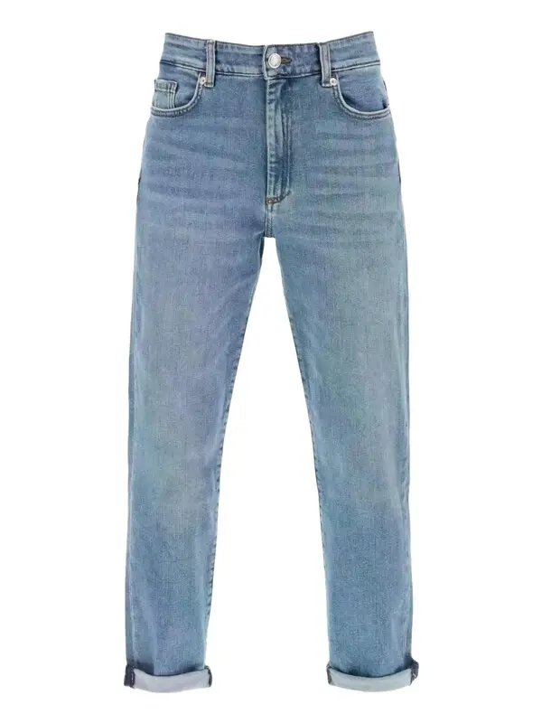 Max Mara Navata Logo-patch Button Jeans - Blue