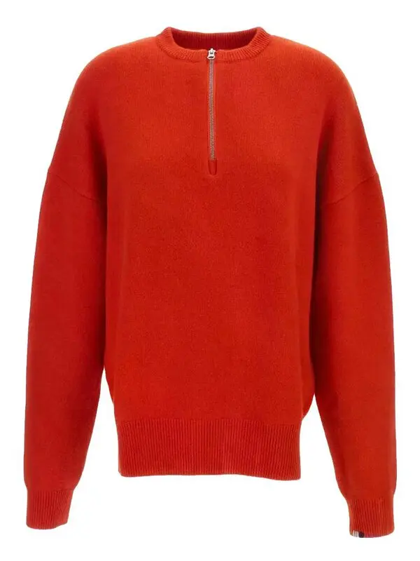 Extreme Cashmere Nº496 Half-zip Dropped-shoulder Sweater - Red