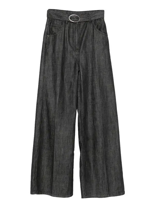 TWINSET Belted Wide-leg Jeans - Black
