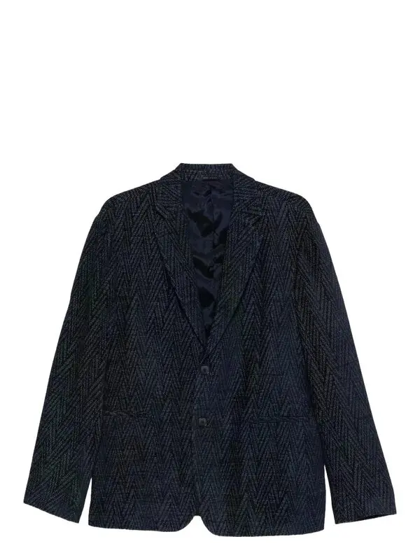 Giorgio Armani Zigzag-patterned Blazer - Blue