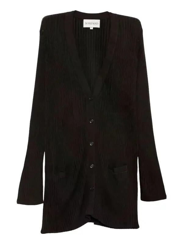 Eric Bompard Ribbed-knit V-neck Cardigan - Brown