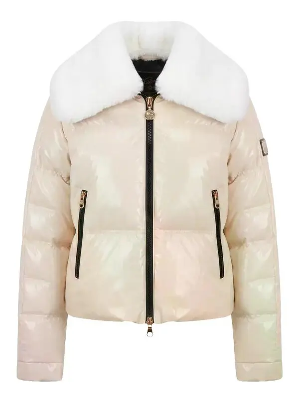 HIGH SOCIETY Faux-fur Collar Puffer Jacket - Neutrals