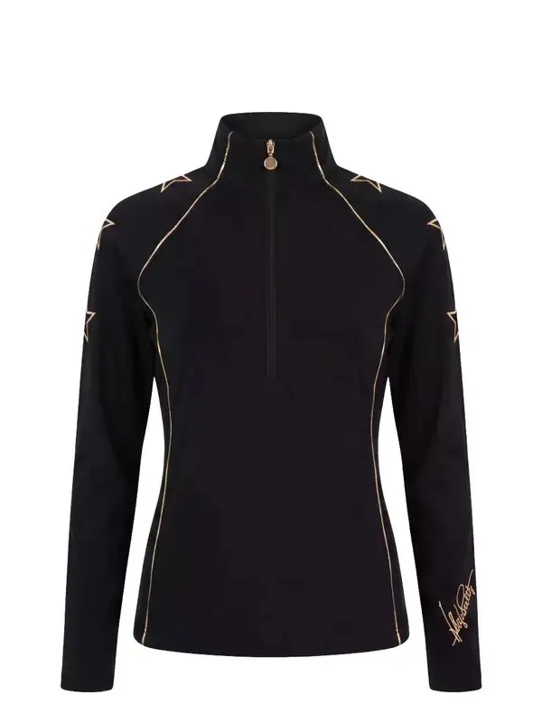 HIGH SOCIETY Stella Star-patch Half-zip Base Layer - Black