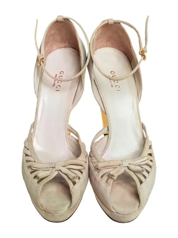 Gucci Bow-detail Platform Sandals - Neutrals