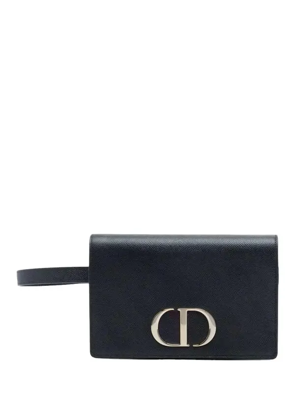 Dior 2021 Grained Calfskin 30 Montaigne 2 In 1 Pouch Belt Bag - Black