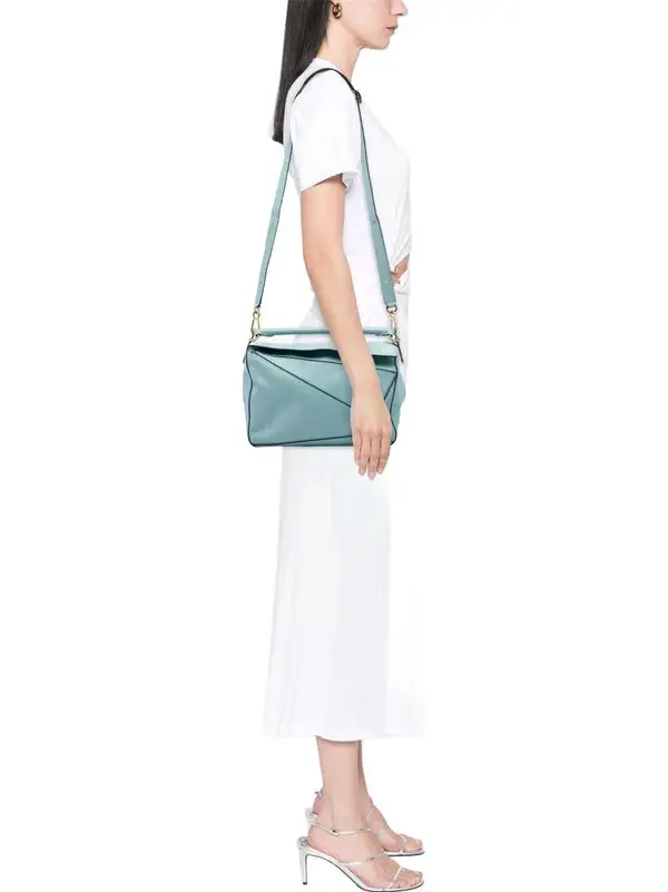 Loewe Calfskin Puzzle Satchel - Blue