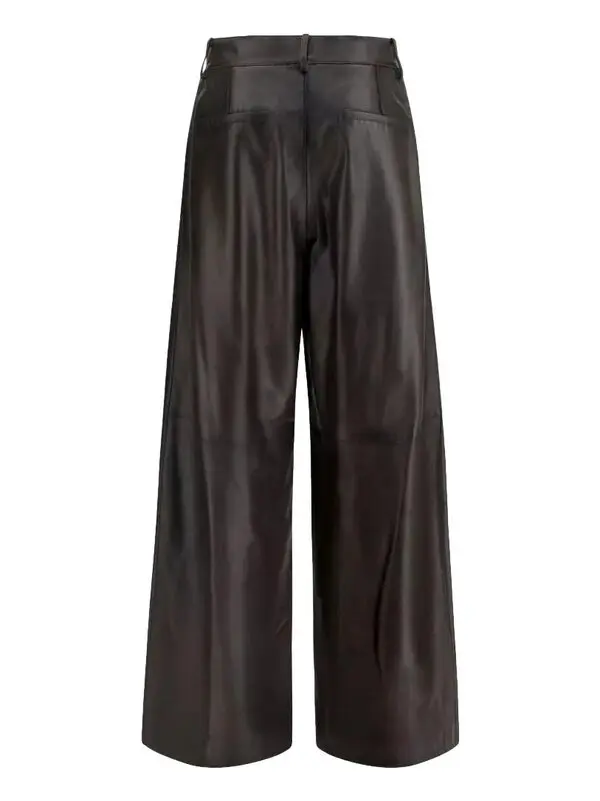 P.a.r.o.s.h Wide-leg Leather Trousers - Brown