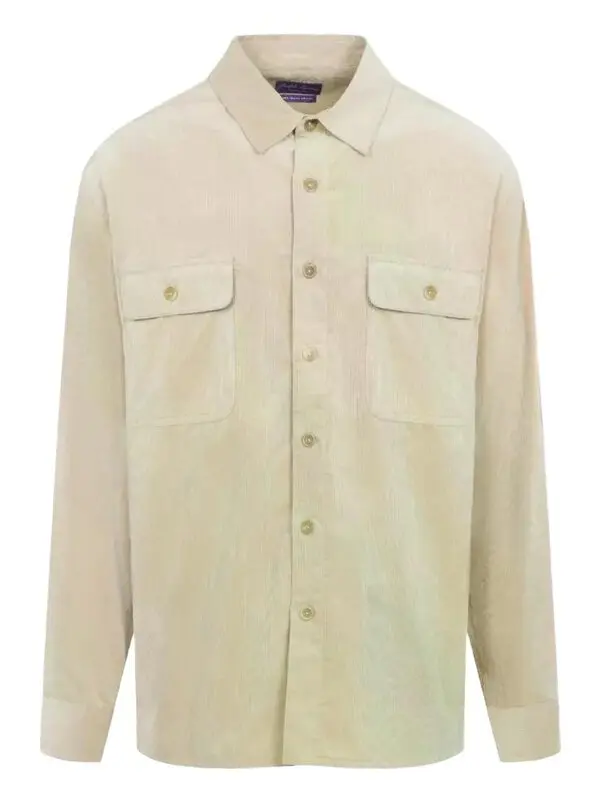 Ralph Lauren Purple Label Corduroy-texture Button-down Shirt - Neutrals