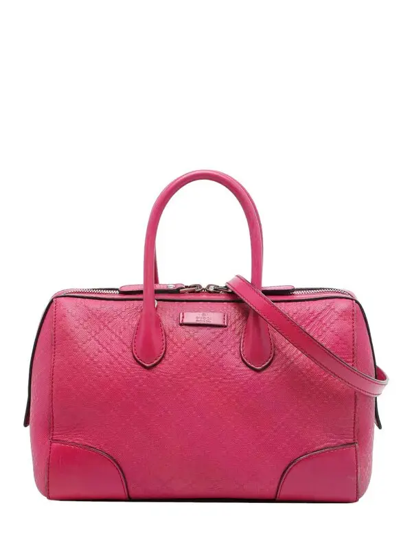 Gucci Diamante Bright Calfskin Boston Bag Satchel - Pink