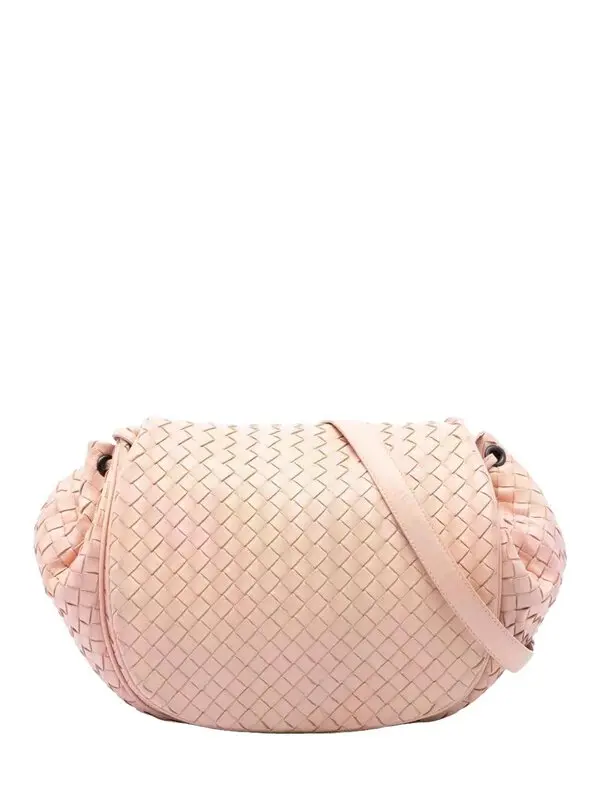 Bottega Veneta 2012-2026 Nappa Intrecciato Flap Crossbody Bag - Pink