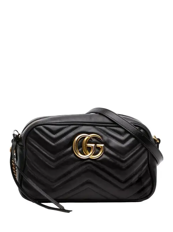 Gucci Gg Marmont Matelassé Calfskin Crossbody Bag - Black