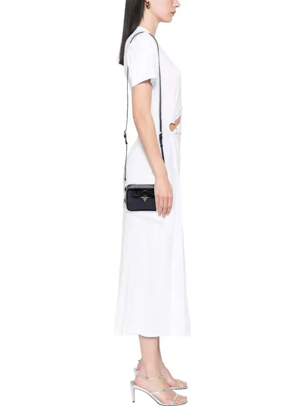 Prada Saffiano Vernice Fiocco Camera Crossbody Bag - Black