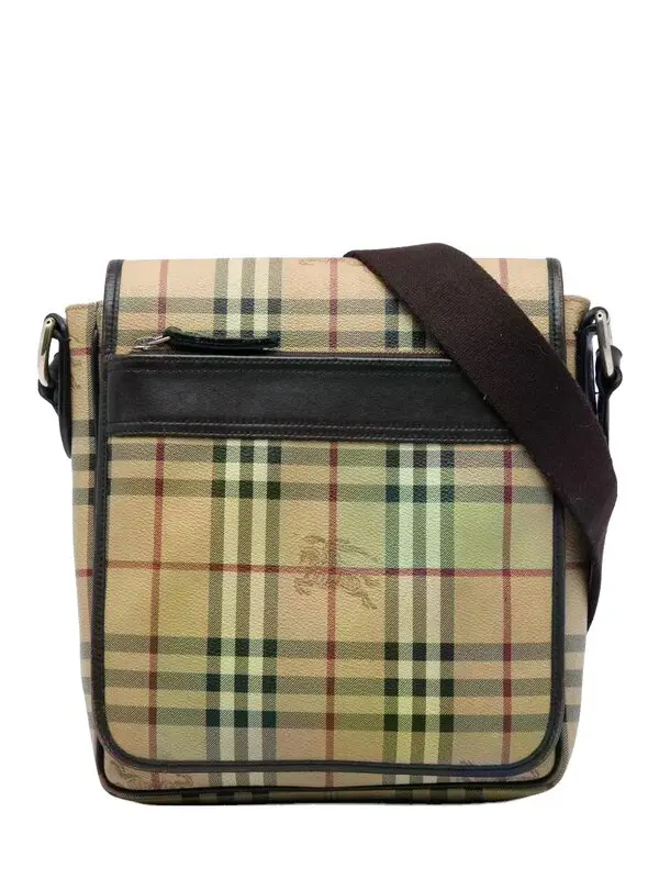 Burberry 2000-2017 Haymarket Check Coated Canvas Crossbody Bag - Neutrals