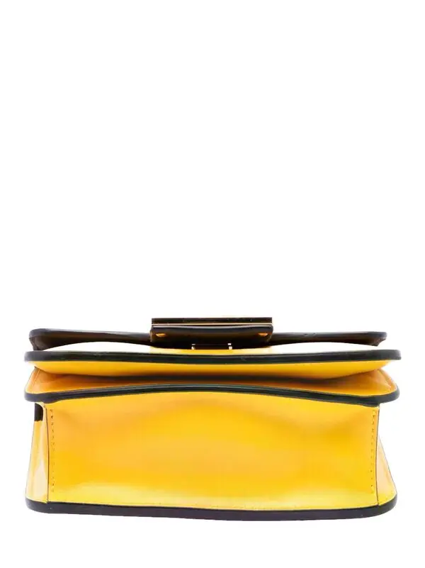 Fendi 2010-2026 Leather Crystal Fab Crossbody Bag - Yellow