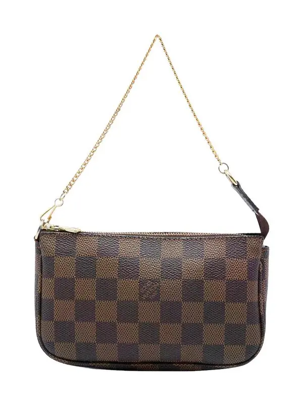 LOUIS VUITTON 2004 Damier Ebene Mini Pochette Accessoires Handbag - Brown