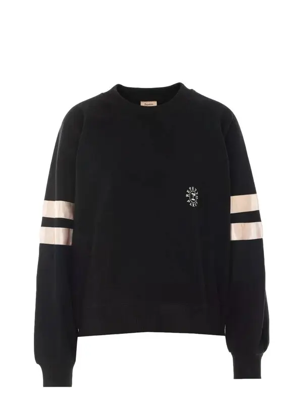 Repetto Logo Embroidered Stripe Detail Sweatshirt - Black