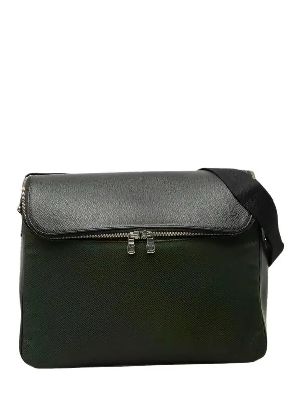 LOUIS VUITTON 2002 Bicolor Taiga And Canvas Taimyr Crossbody Bag - Green