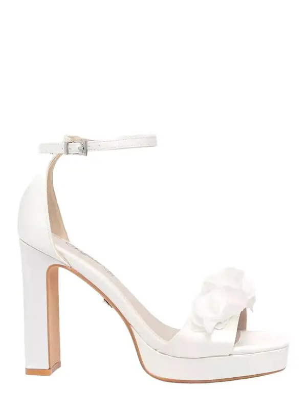 BUFFALO Floral Detail Platform Sandals - White